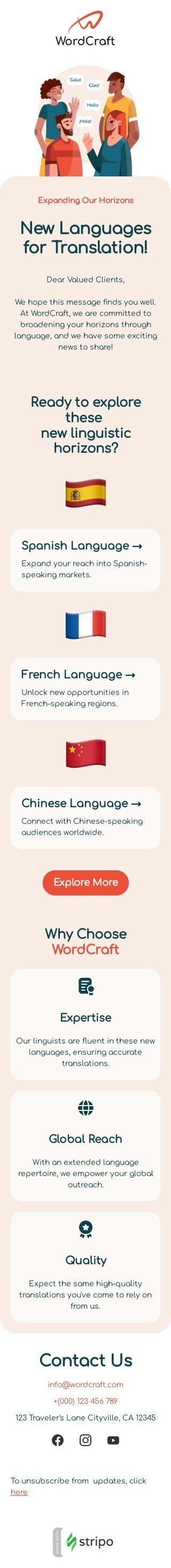 New languages Email Template by Stripo.email