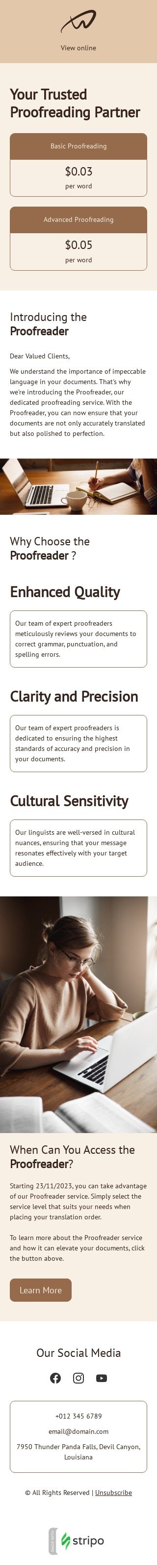 Proofreading partner Email Template by Stripo.email