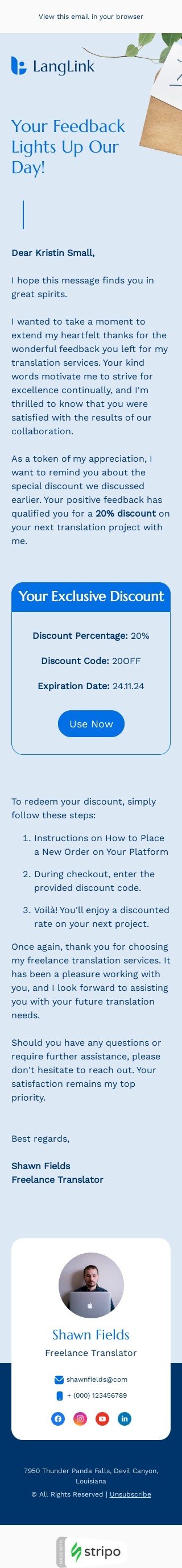 Feedback lights up our day Email Template by Stripo.email