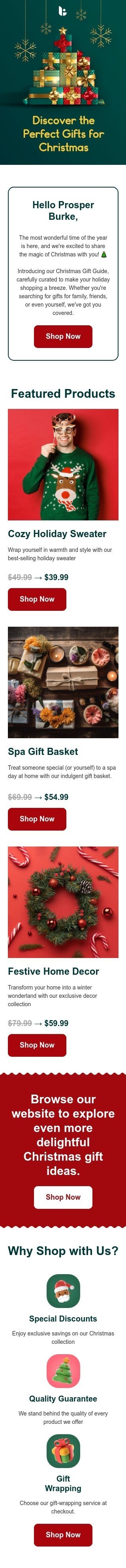 Perfect gifts for Christmas Email Template by Stripo.email