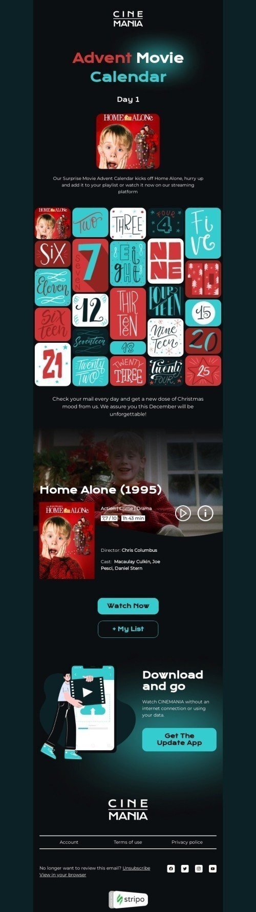 28 Movies Email Templates 📭 | Free Movies HTML Email Template — Stripo ...