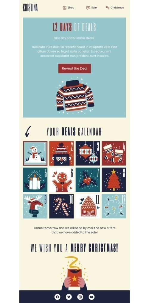 60 Christmas Email Templates 📭 | Free Christmas HTML Email Template ...