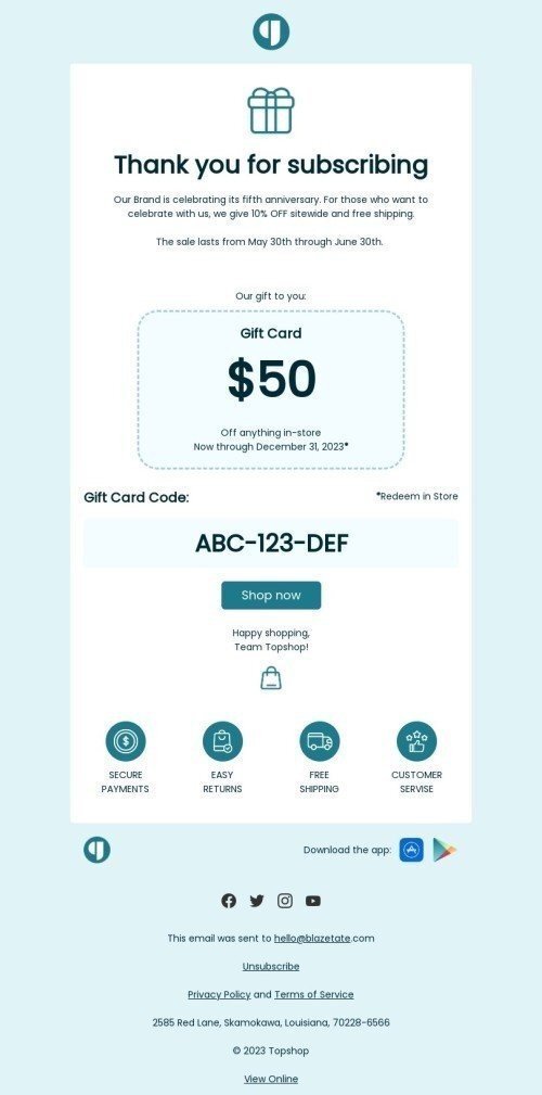 Gift card email examples to inspire your next record-breaking marketing ...