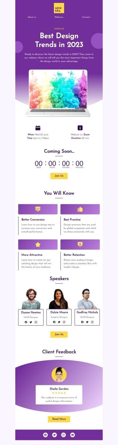 15 Violet Email Templates 📭 | Free Violet HTML Email Template — Stripo ...