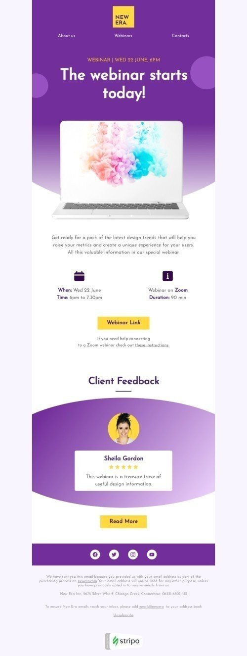 47 Webinars Email Templates 📭 | Free Webinars HTML Email Template ...