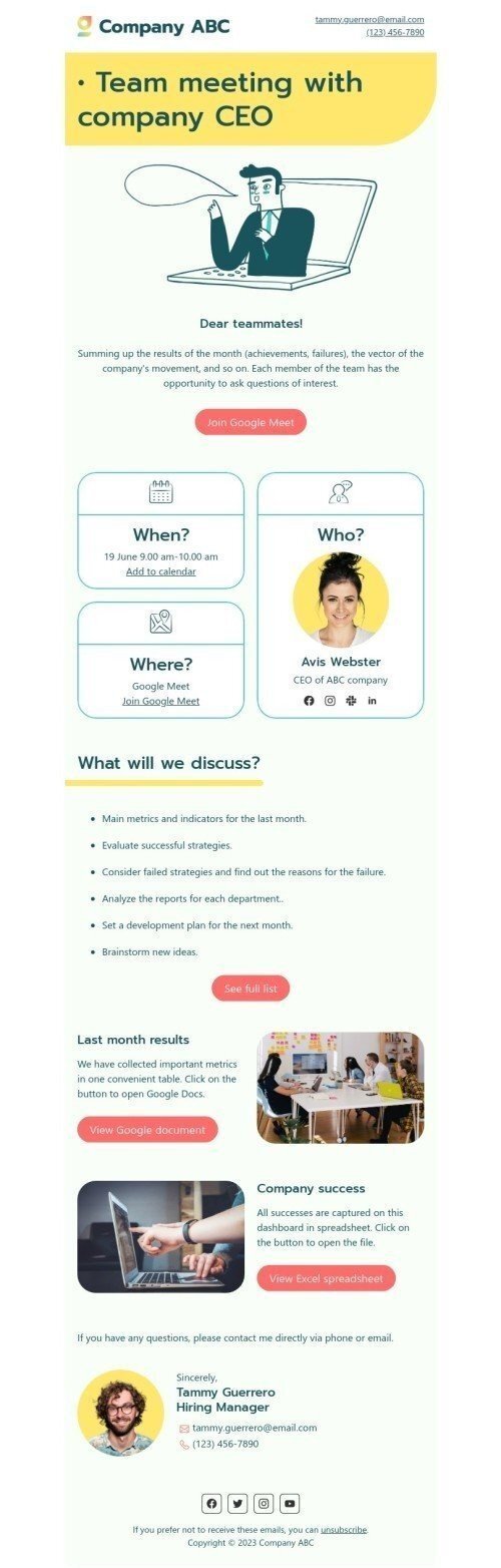 29 Internal Email Templates 📭 | Free Internal HTML Email Template ...