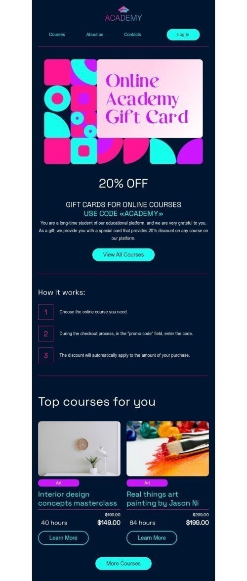 Promo code for a discount Email Template by Stripo.email