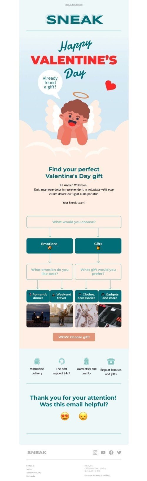 Perfect Valentine's Day gift Email Template by :full_name — Stripo.email