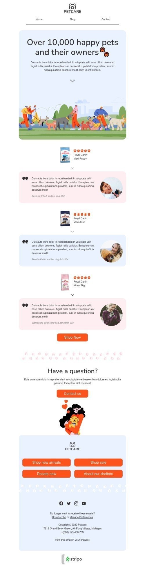 Over 10,000 happy pets Email Template by Stripo.email