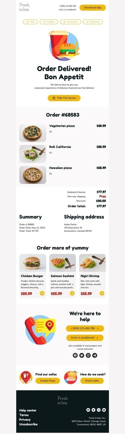 Order delivered Email Template by Stripo.email