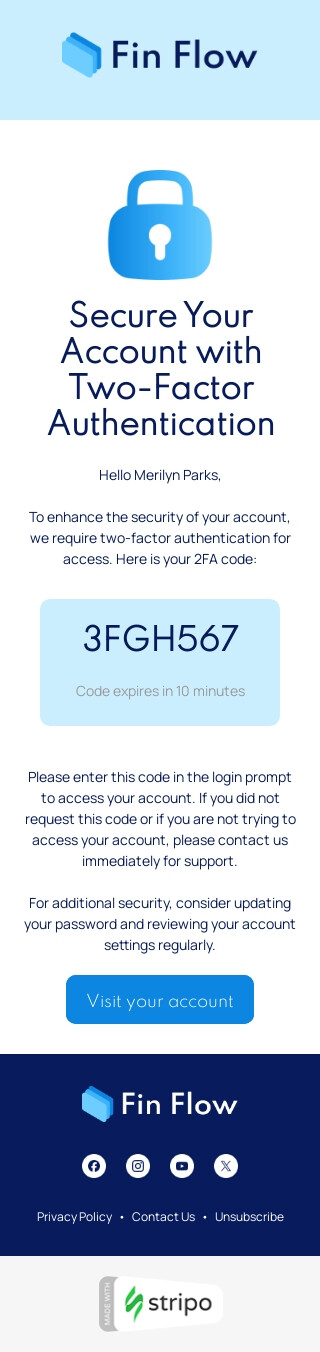 Your 2FA code Email Template by Stripo.email