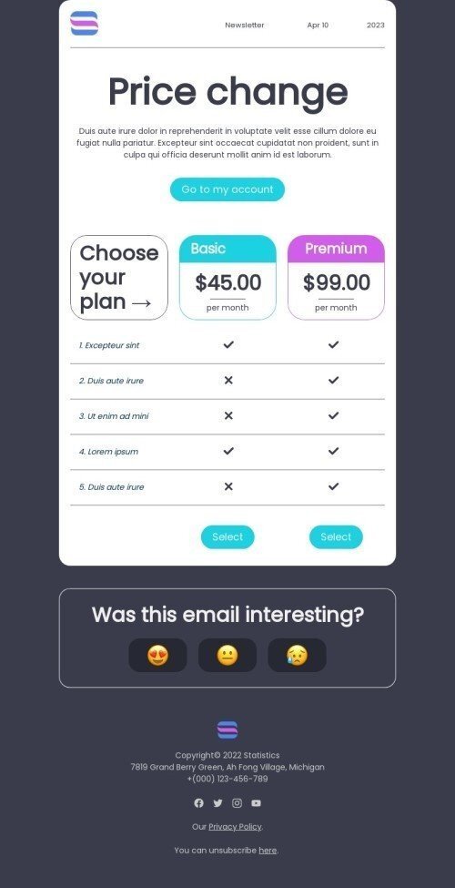 Price change Email Template by Stripo.email