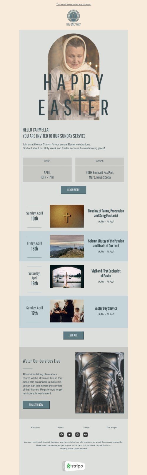 Easter celebrations Email Template by Stripo.email