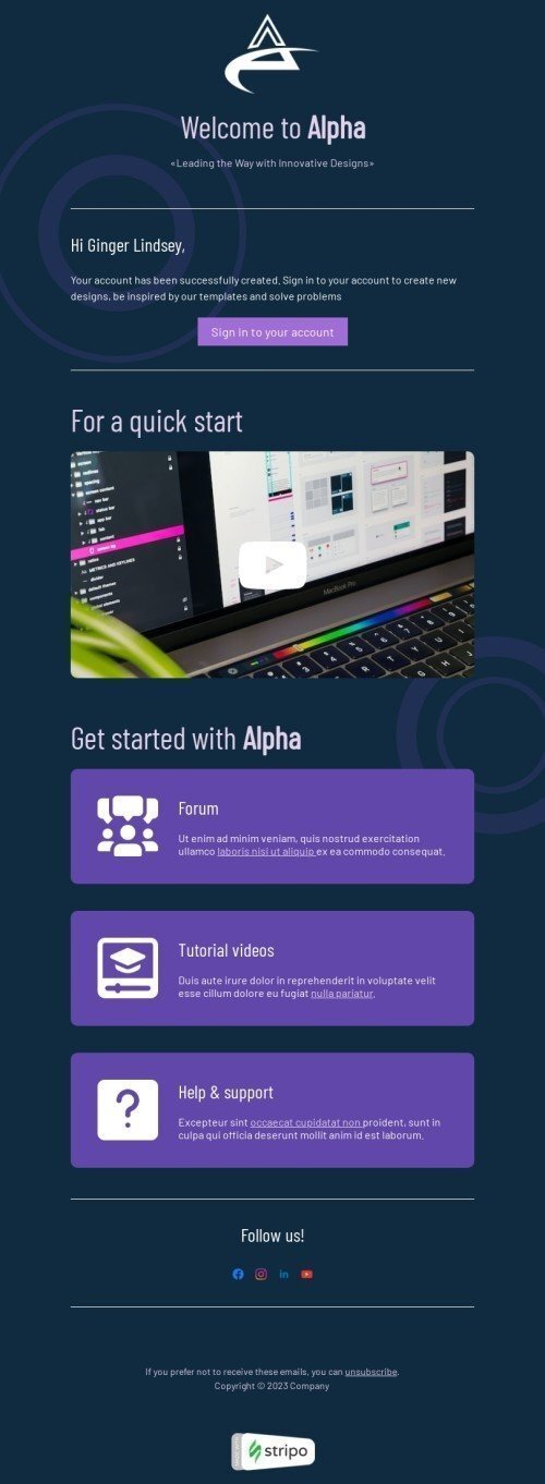 35 Welcome Email Templates 📭 | Free Welcome HTML Email Template ...