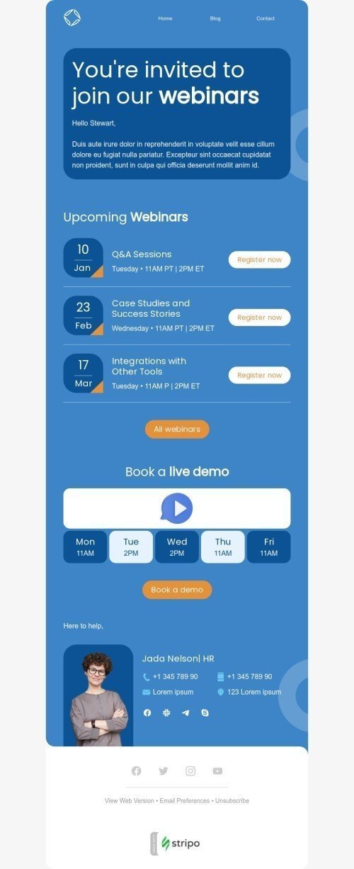47 Webinars Email Templates 📭 | Free Webinars HTML Email Template ...