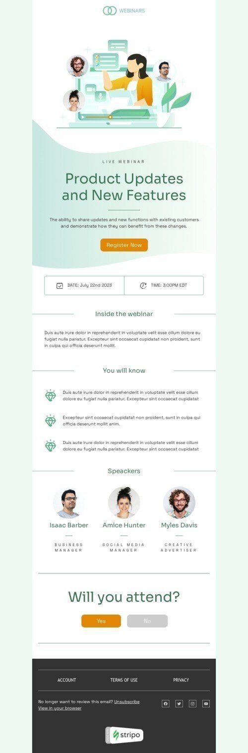 Product updates and new features Email Template by :full_name — Stripo ...