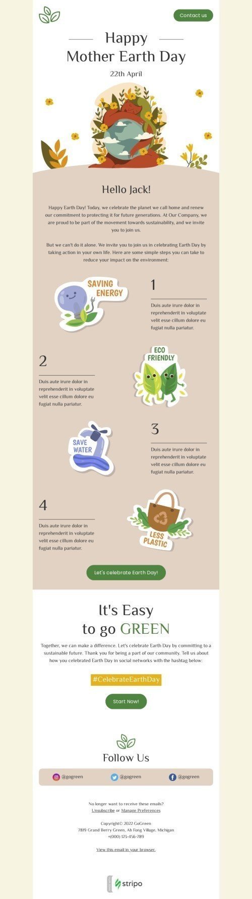 Сelebrate Earth Day Email Template by Stripo.email
