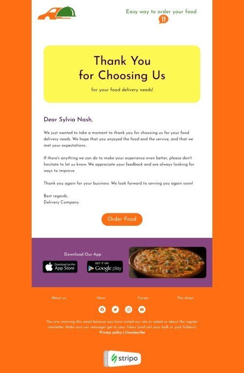 Thank you for choosing us Email Template by Stripo.email