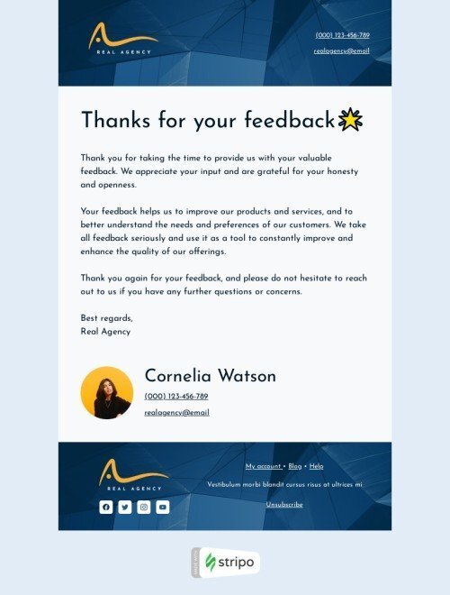 24 Thank you Email Templates 📭 | Free Thank you HTML Email Template ...