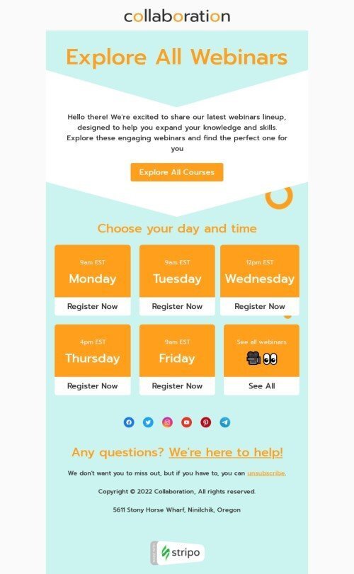47 Webinars Email Templates 📭 | Free Webinars HTML Email Template ...