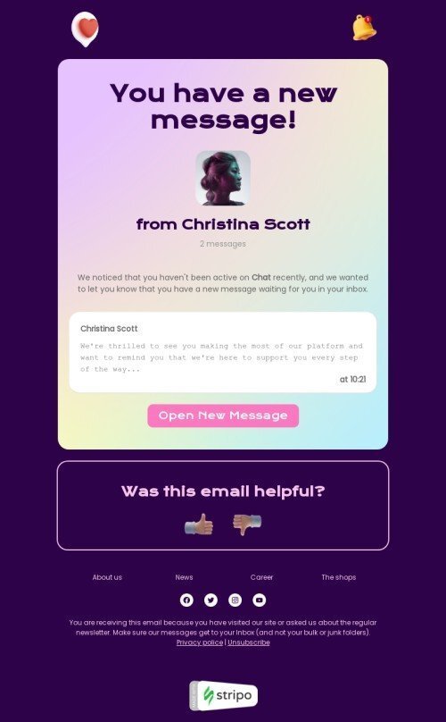 You have a new message Email Template by Stripo.email