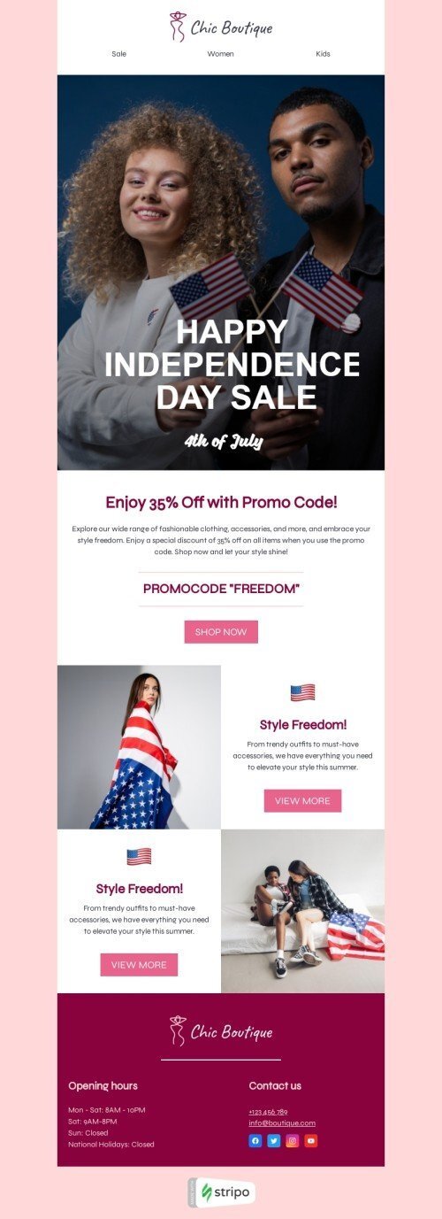 Free 4th of July Email Templates. Independence Day HTML Email Templates ...