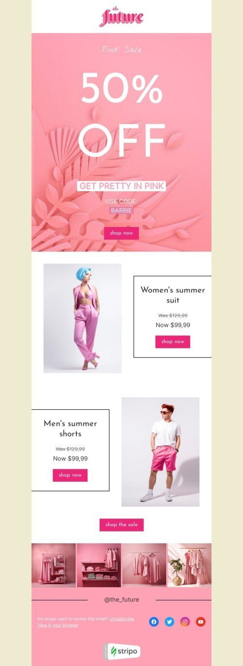 34 Pink Email Templates 📭 | Free Pink HTML Email Template — Stripo.email ️