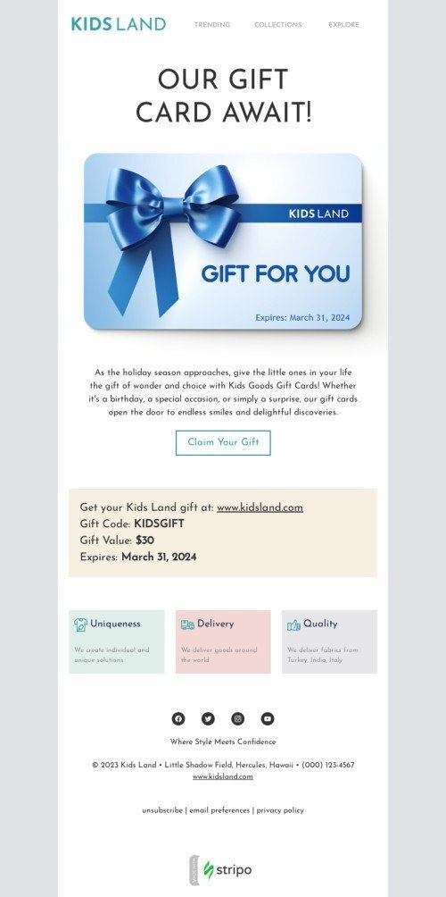 Our gift card await! Email Template by :full_name — Stripo.email