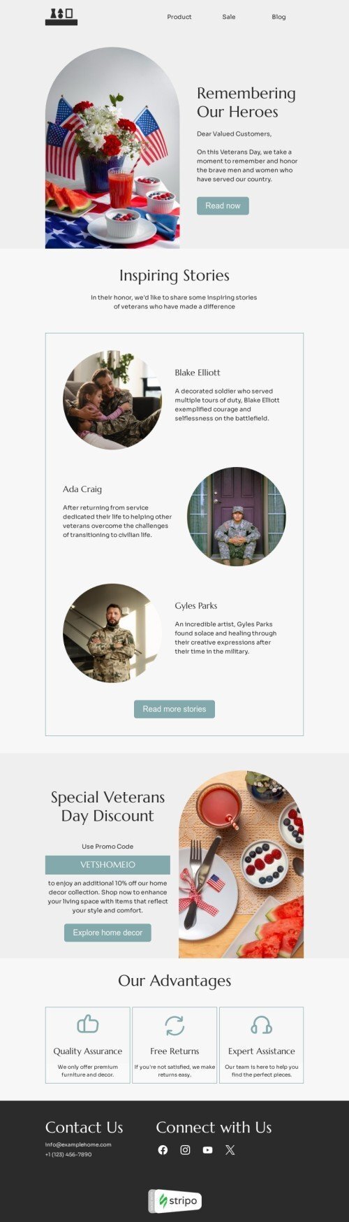 Remembering our heroes Email Template by Stripo.email