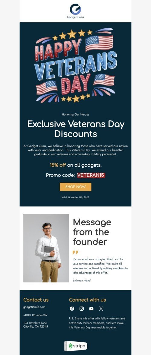 Honoring our heroes Email Template by Stripo.email