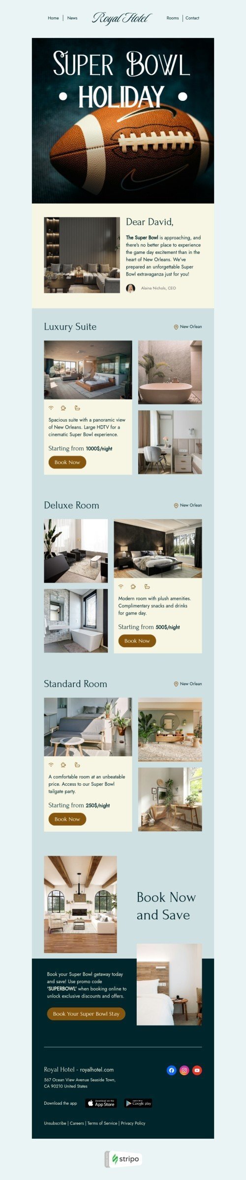 29 Hotels Email Templates 📭 | Free Hotels HTML Email Template — Stripo ...