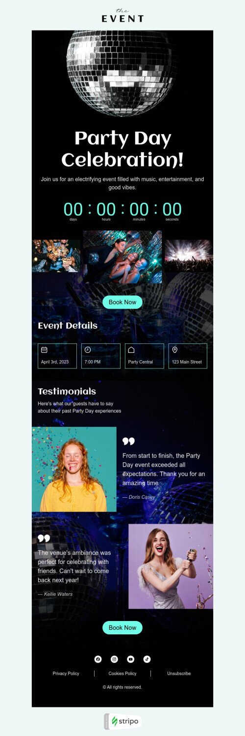 Unforgettable Party Day Email Template by Stripo.email