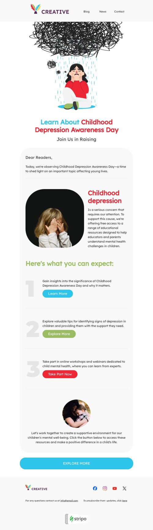 Childhood depression Email Template by Stripo.email