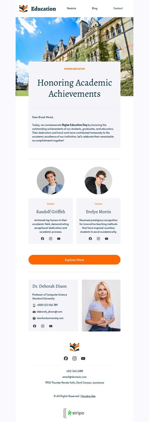 Achievements of our student Email Template by :full_name — Stripo.email