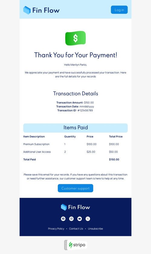Payment confirmation Email Template by :full_name — Stripo.email