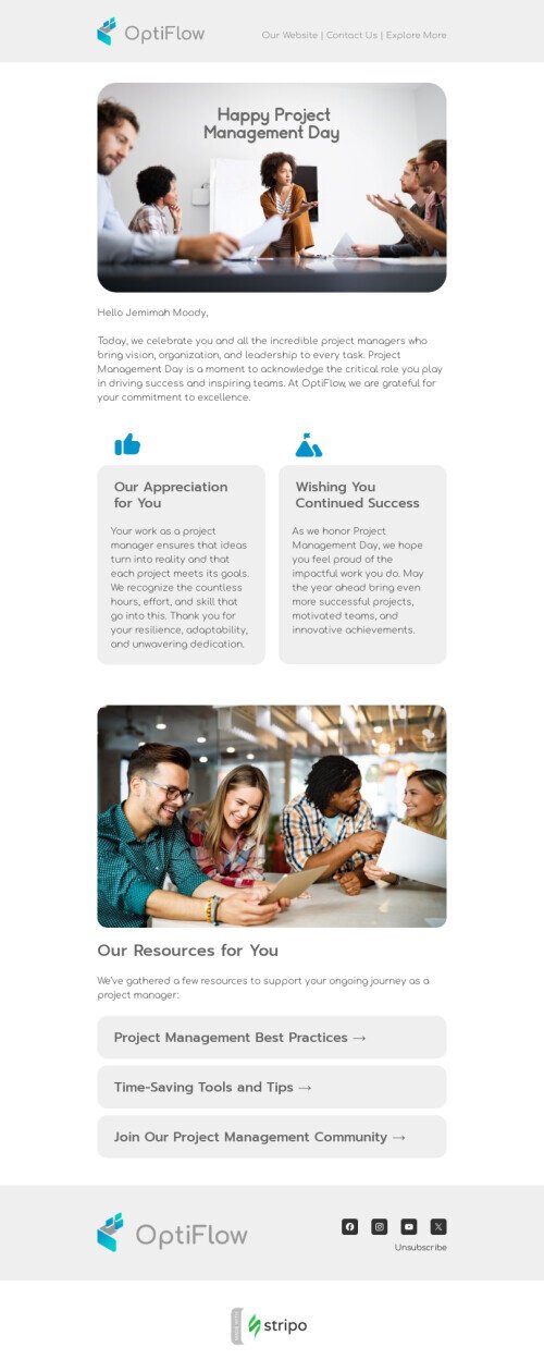 Recognizing the power of project management Email Template by Stripo.email