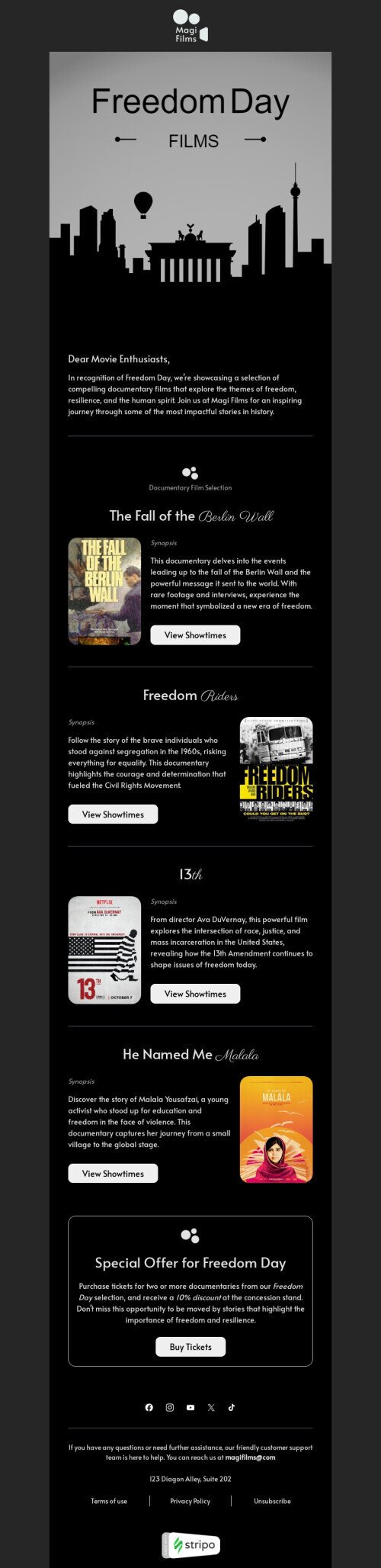 28 Movies Email Templates 📭 | Free Movies HTML Email Template — Stripo ...