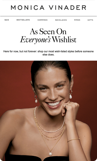 Email Review: Tiffany & Co vs. Monica Vinader — Stripo.email