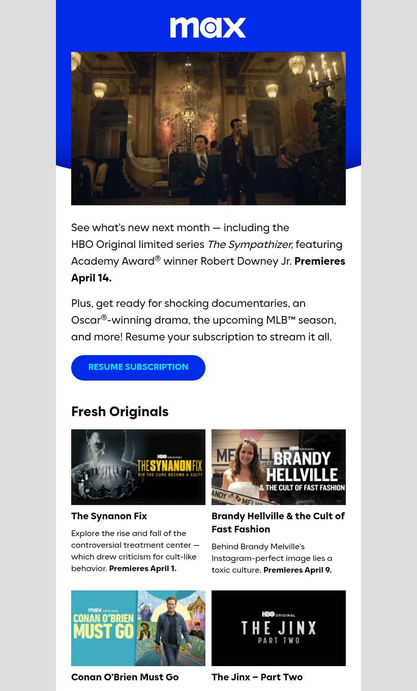 Email review: Netflix vs. HBO — Stripo.email